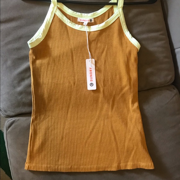 Sundry | Tops | Colorblock Rib Cami | Poshmark